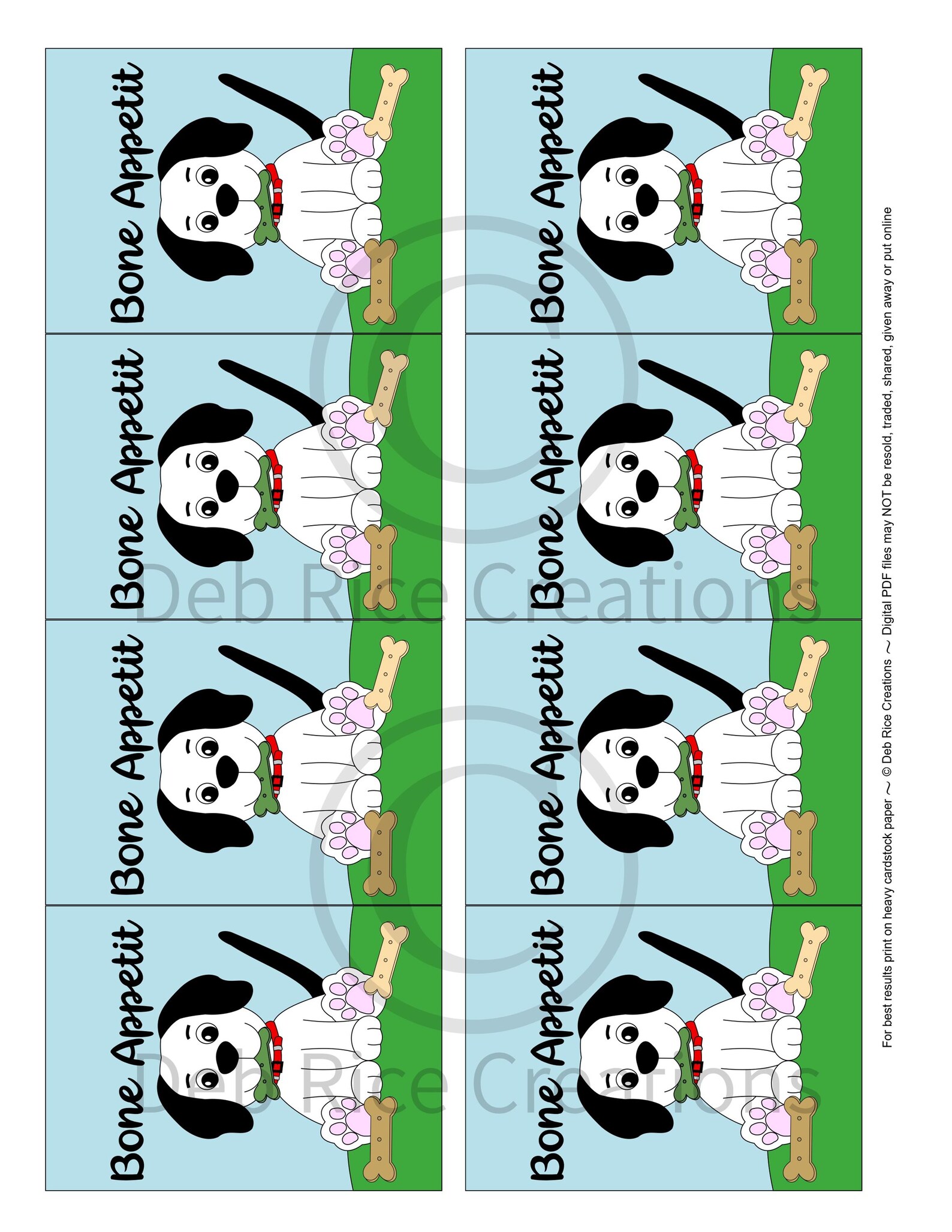 Bone Appetit Printable Dog Treat Gift Tags Treat Gift Tags for Dogs ...