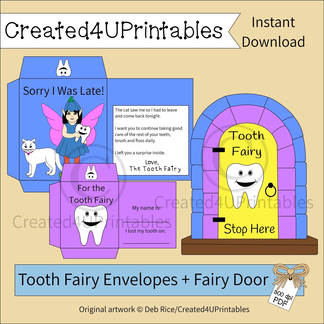 Sorry I Was Late the Cat Saw Me Tooth Fairy Envelopes Fairy - Etsy
