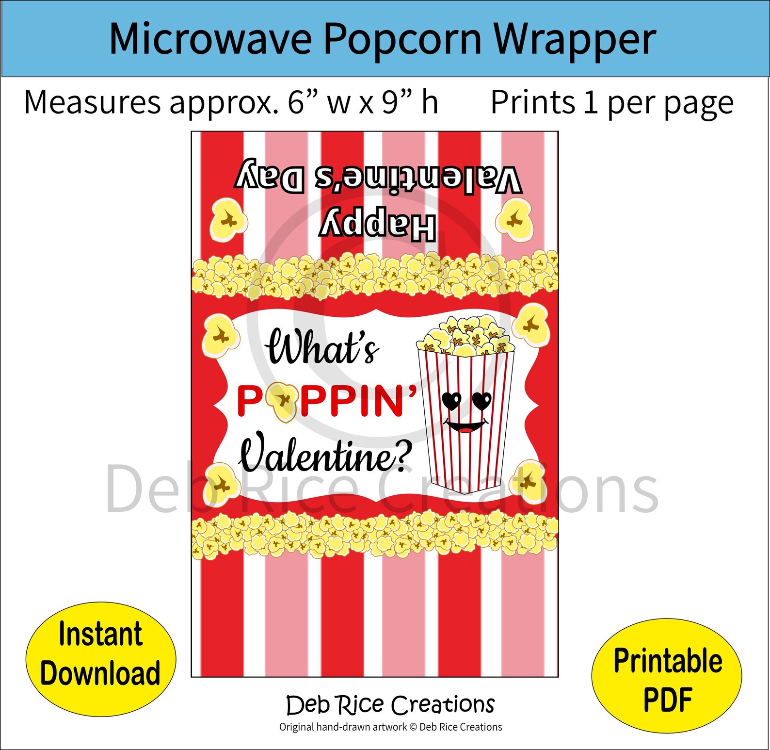 What's Poppin Valentine Microwave Popcorn Wrapper - Party Favors and ...