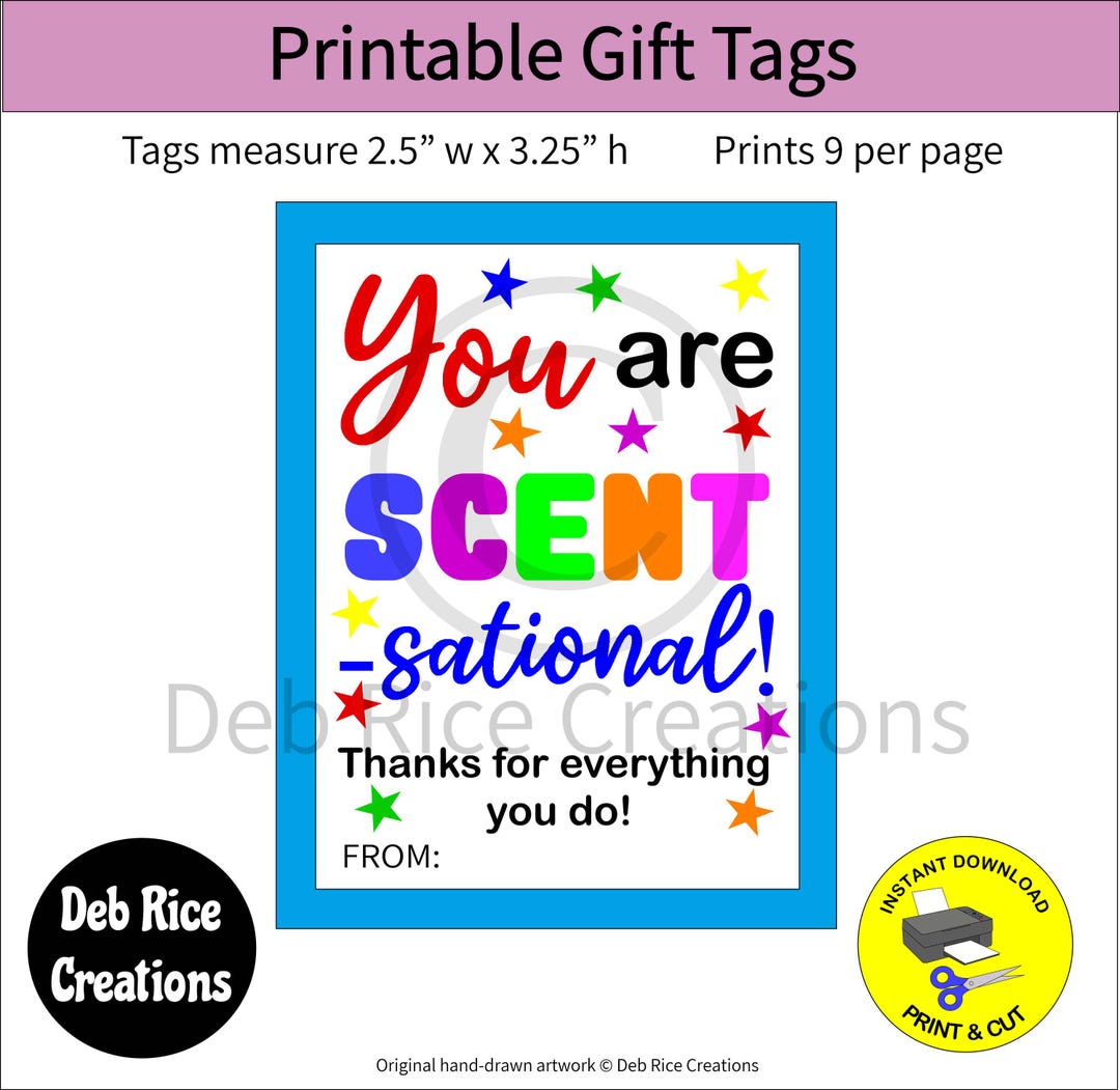 Scent-sational Gift Tags: Soap & Candle Tags, PDF Printable - Etsy