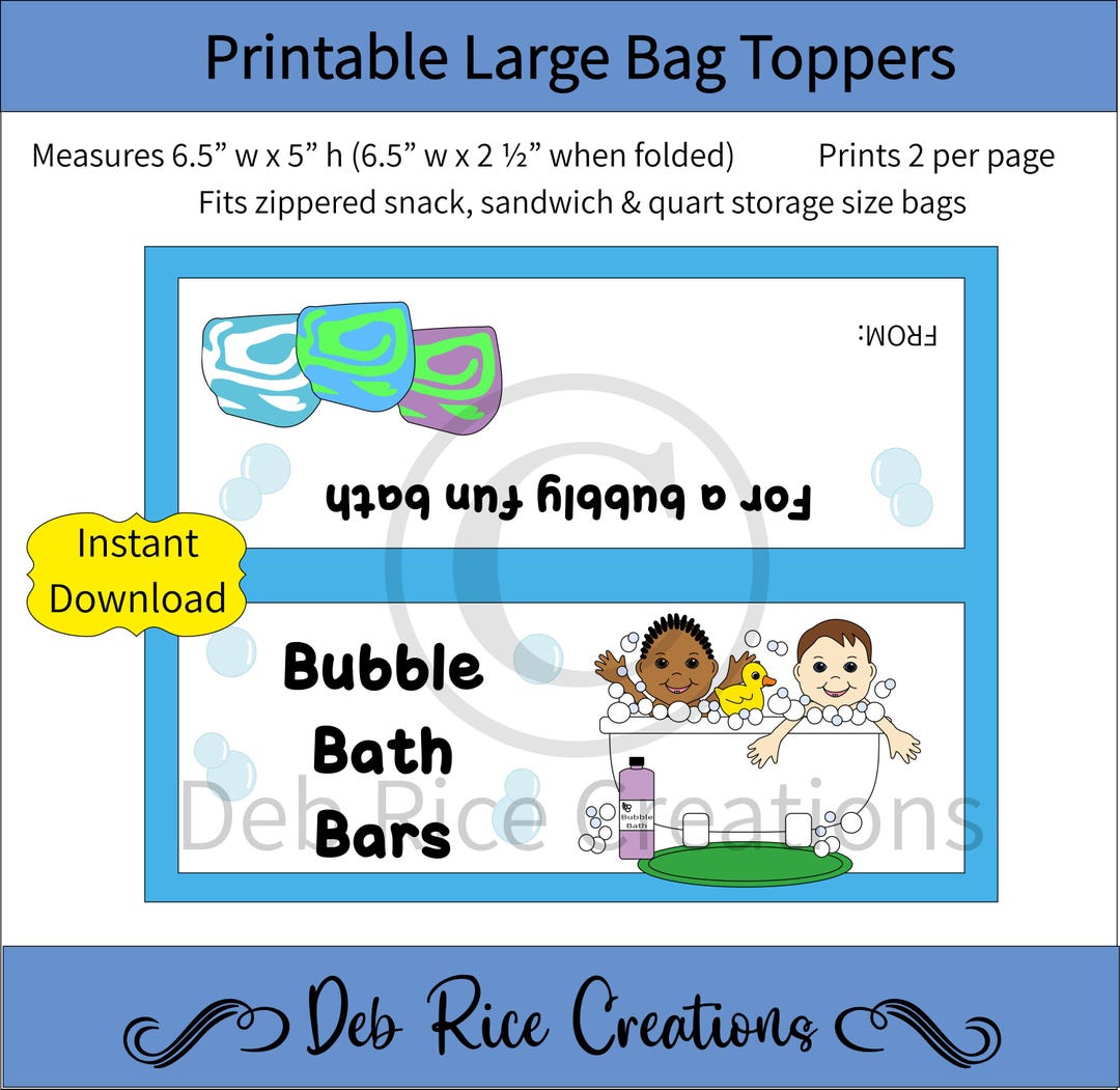 Bubble Bath Bars Boys Bag Toppers - Great Gifts for Bath Time for Boys ...