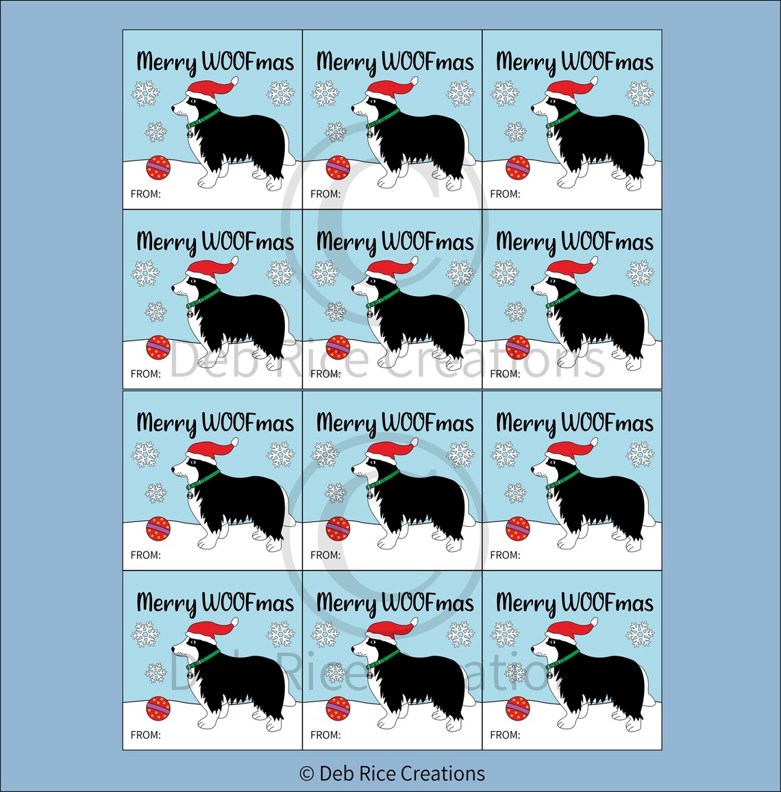 Merry Woofmas Printable Gift Tags Treats for Dogs or Dog Loving People ...