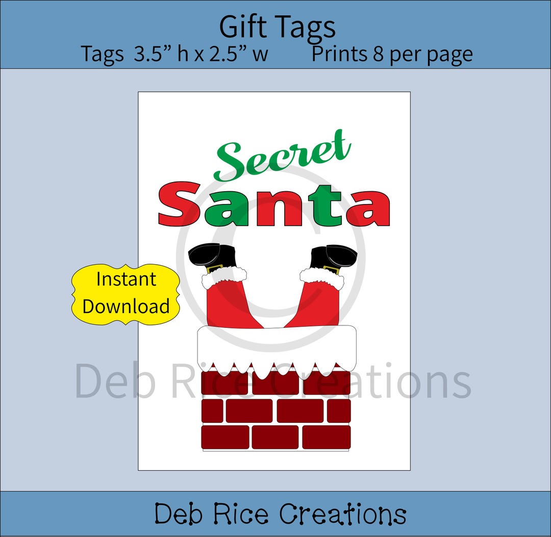 Secret Santa Printable Gift Tags Secret Santa Gifting, Secret Gift ...