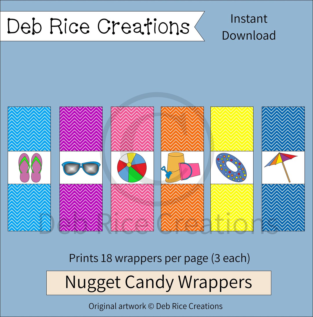 Beach Hershey Nuggets Wrappers Printable Nugget Wrappers - Etsy