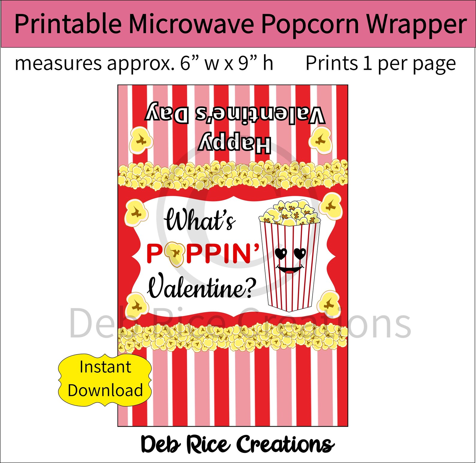 What's Poppin' Valentine Microwave Popcorn Wrapper - Popcorn Gifts ...