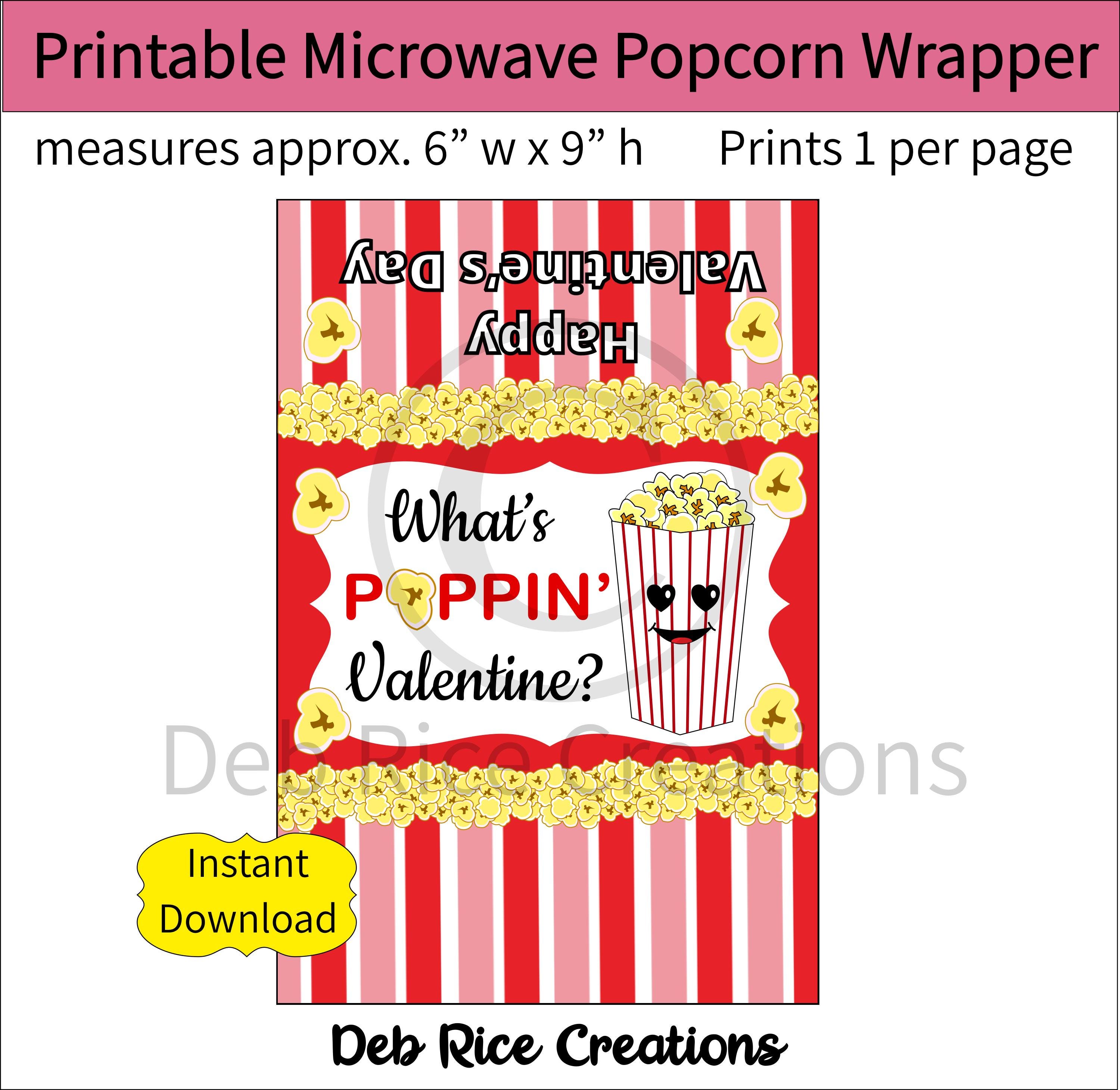 What's Poppin' Valentine Microwave Popcorn Wrapper - Popcorn Gifts ...