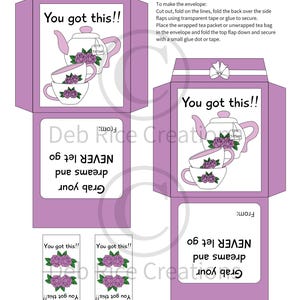 You Got This Printable Tea Bag Envelopes Great for Party Favors, Hot ...
