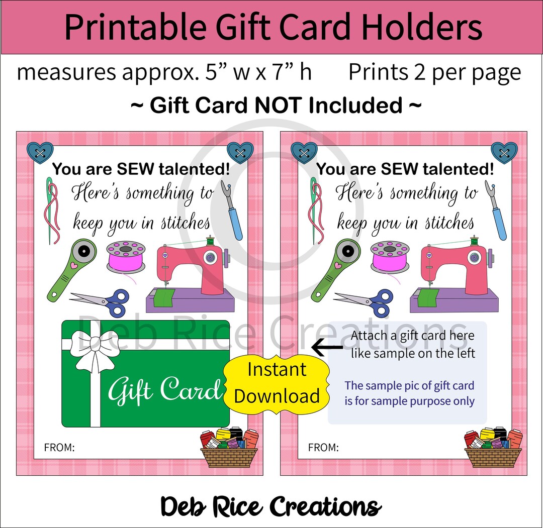 You Are SEW Talented Here's A Gift to Keep You in Stitches Gift Card ...