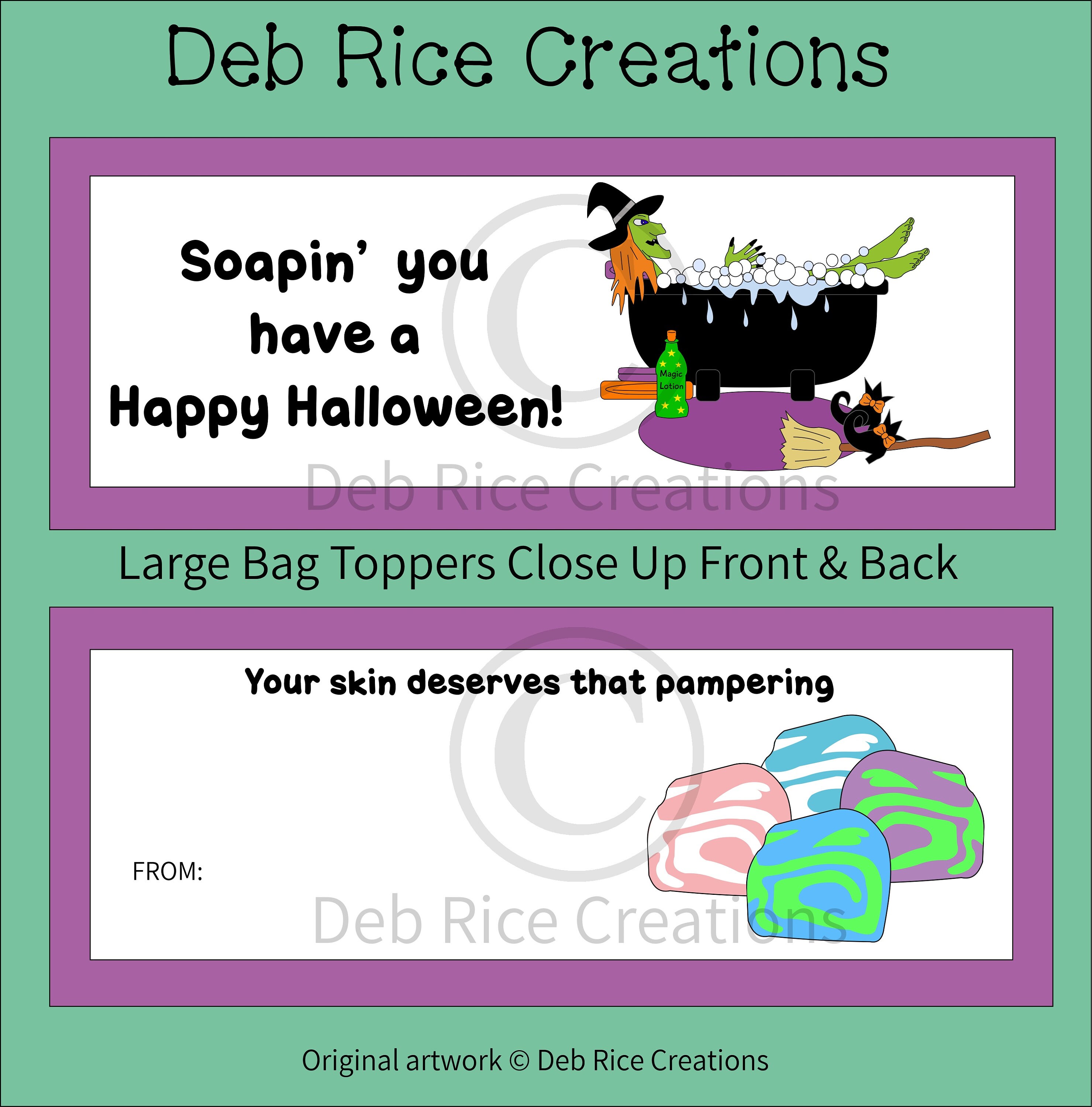 Soapin' You Have A Happy Halloween Toppers & Tags Set Printable ...