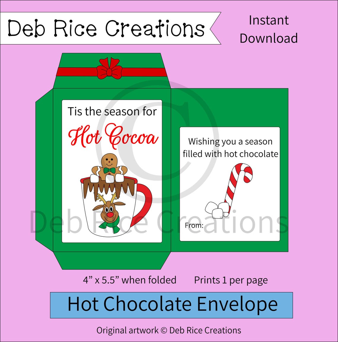 Tis the Season for Hot Cocoa Printable Hot Cocoa Envelope Hot Cocoa ...