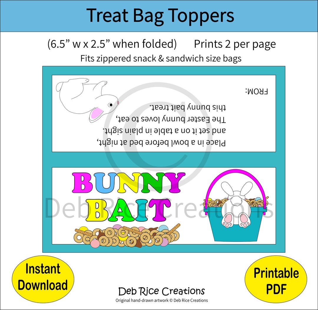 Bunny Bait Bag Toppers - Easter Baskets, Classroom Treats & More ...