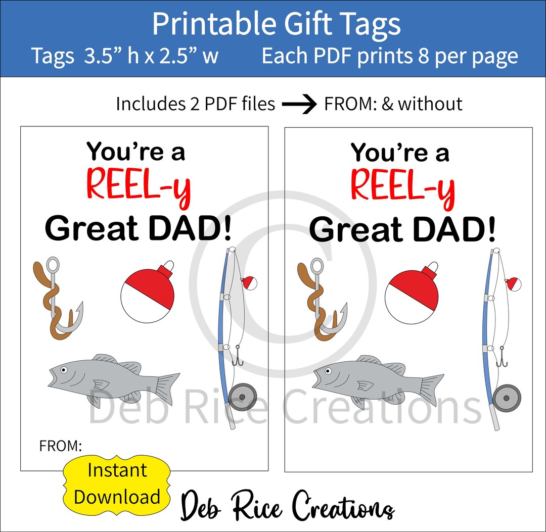 You're A Reel-y Great Dad Printable Gift Tags Great for Father ...