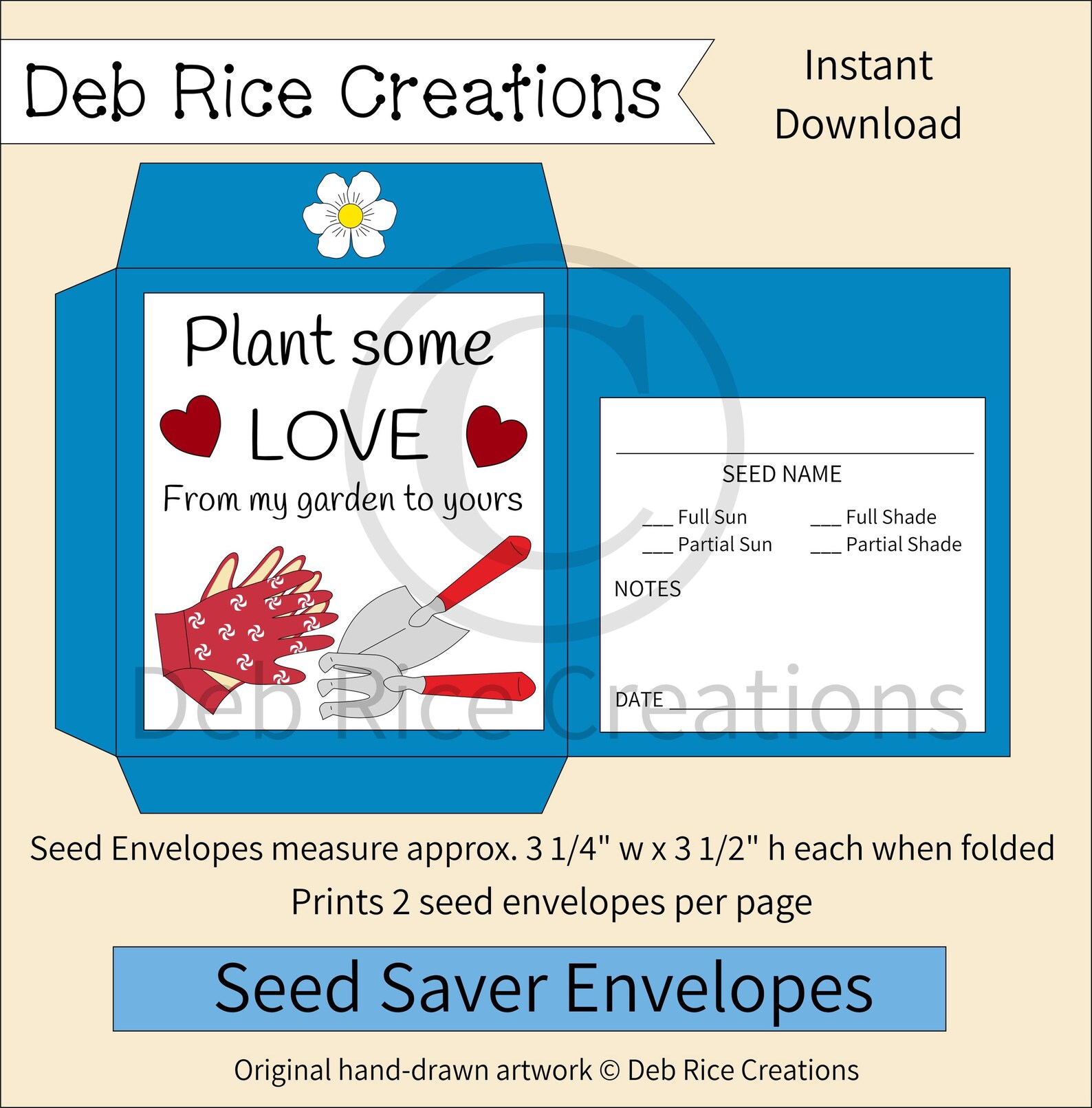 Plant Some Love Printable Seed Saver Envelopes Save Seeds for Yourself ...