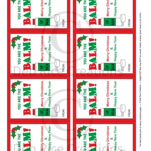 You Are the BALM Christmas Printable Gift Tags Lip Balm Gift Tags ...