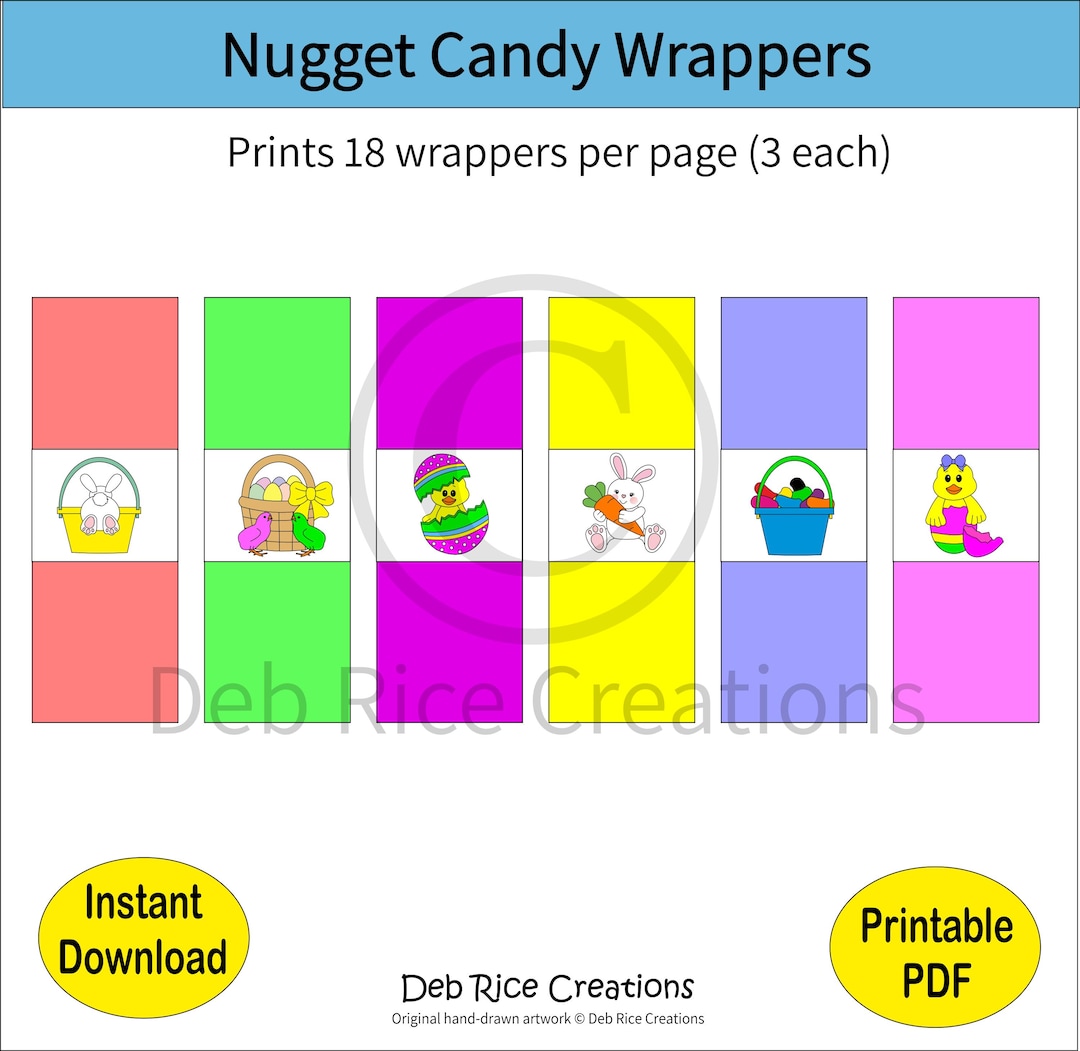 Easter Nugget Candy Wrappers - Baskets, Favors, Classroom Treats - Etsy