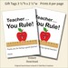 Teacher...you Rule Printable Gift Tags Teacher Appreciation Gifts - Etsy