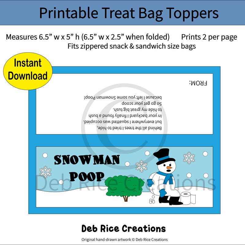 Snowman Poop Bag Topper - Etsy
