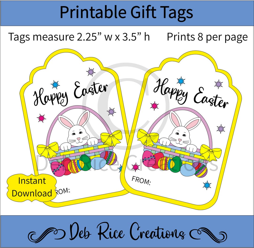 Happy Easter Printable Gift Tags - Gift Tags for Easter Basket Treats ...