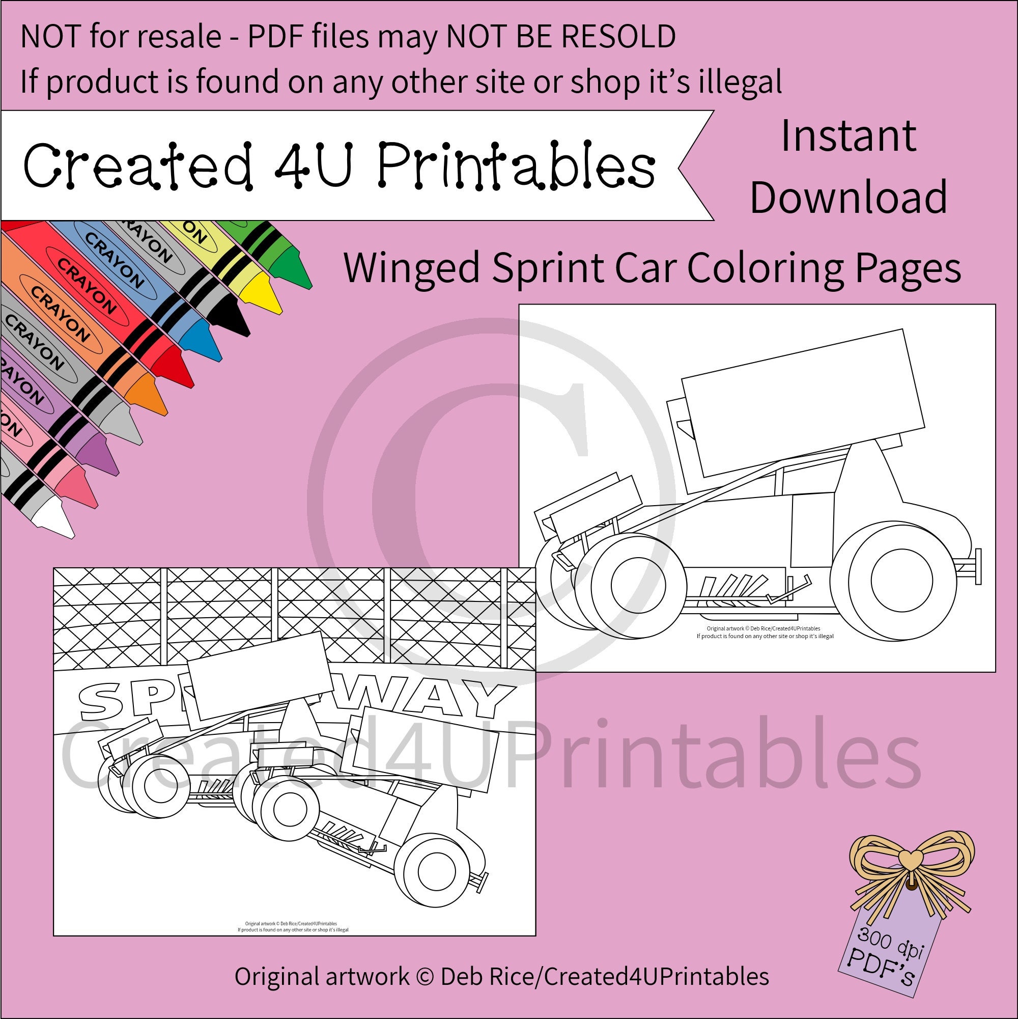 Dirt Sprint Car Coloring Pages