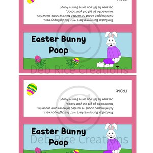Easter Bunny Poop Treats Printable Large Bag Toppers - Gag Gift, Treat ...