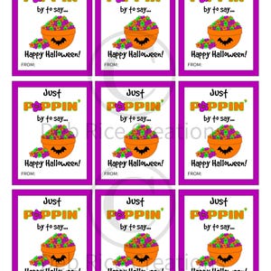 Just Poppin' by to Say Happy Halloween Gift Tags - Gift Tags for ...