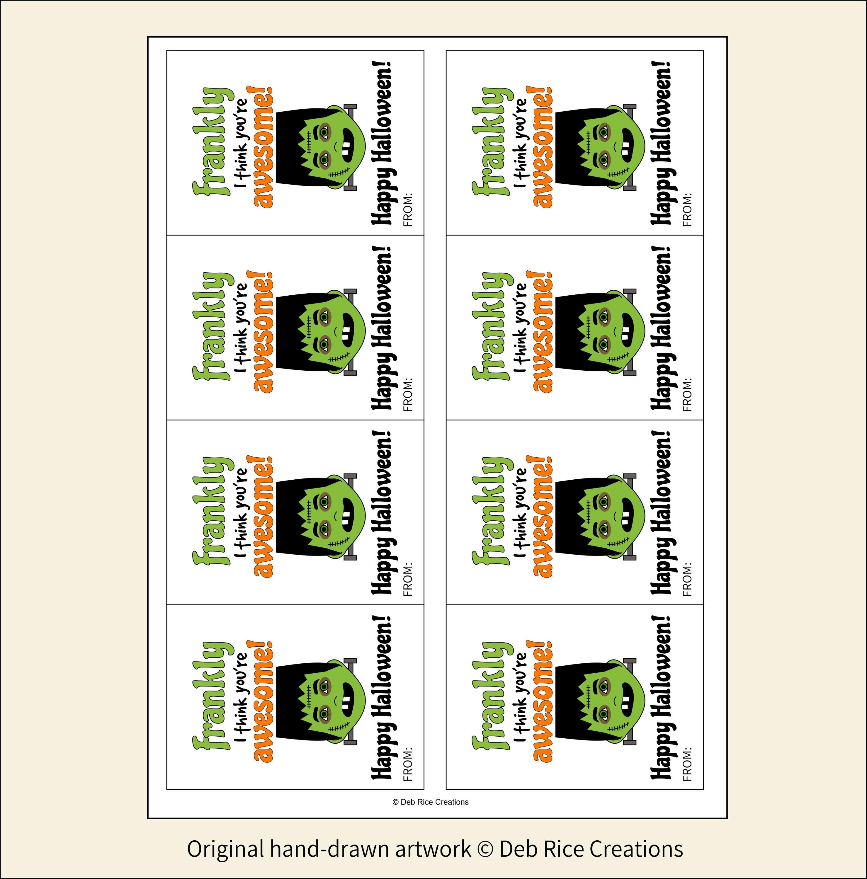 Frankly I Think You're Awesome Happy Halloween Printable Gift Tags ...