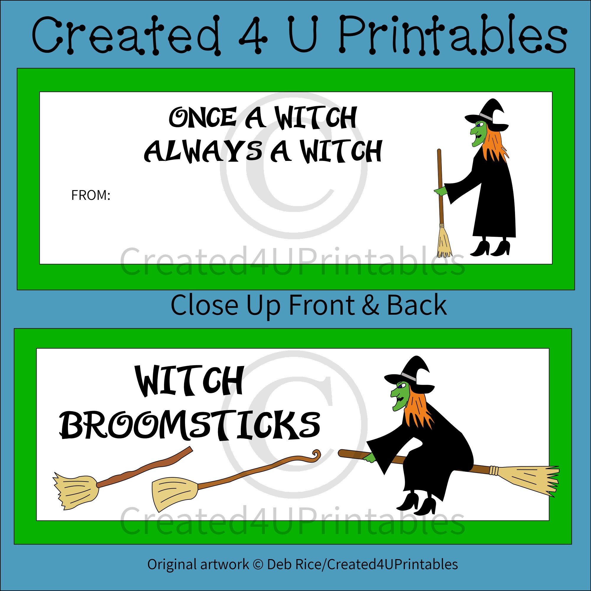 Witch Broomsticks Bag Toppers Printable Halloween Bag - Etsy