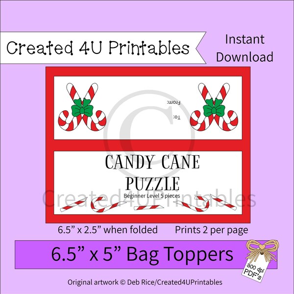 Candy Cane Puzzle Topper - Etsy