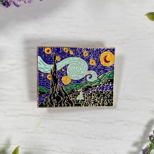 Starry Night Vincent Van Gogh the Scream Enamel Pin Lapel - Etsy