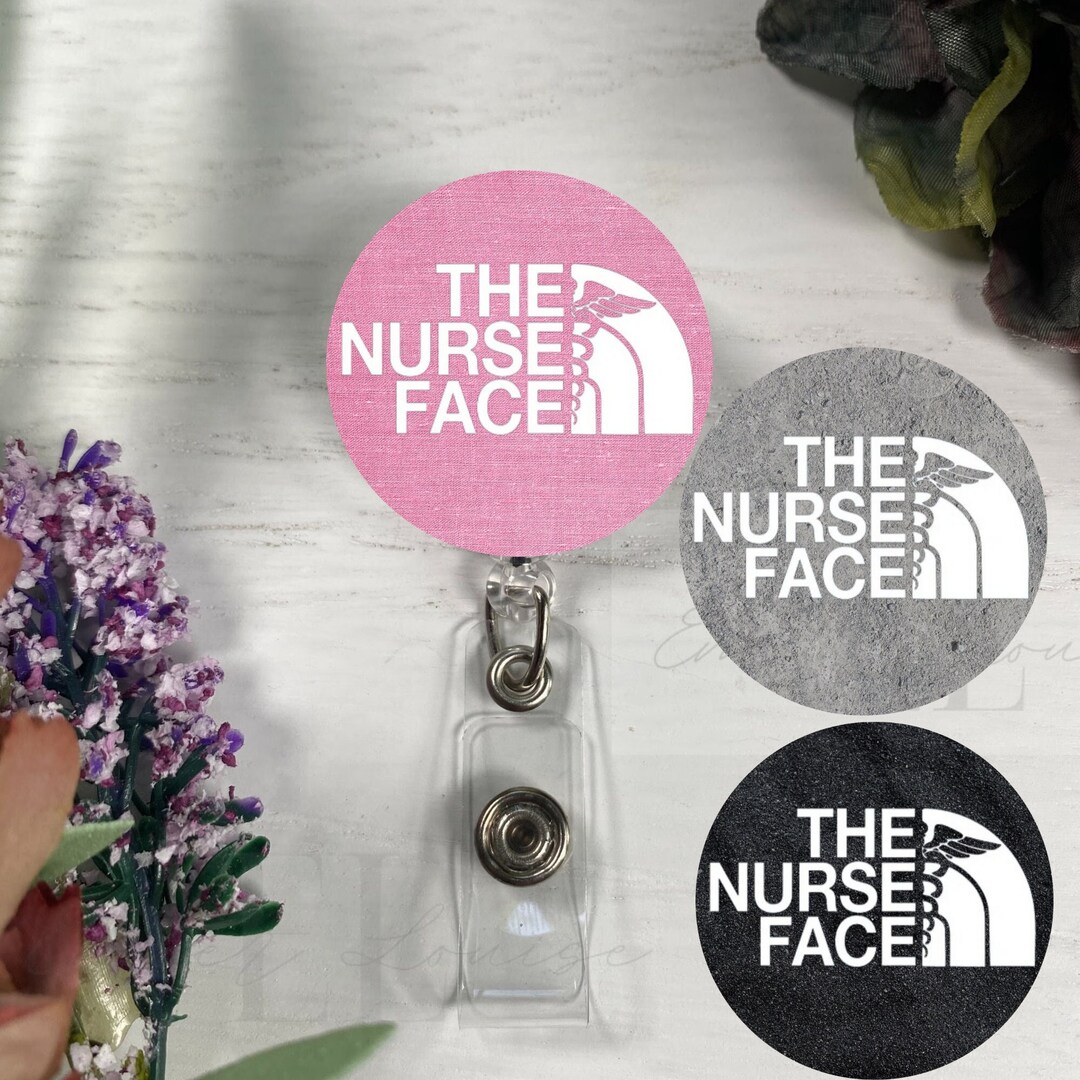 The Nurse Face Badge Pull Reel, ICU Nurse Badge Reel, ER Nurse Badge ...
