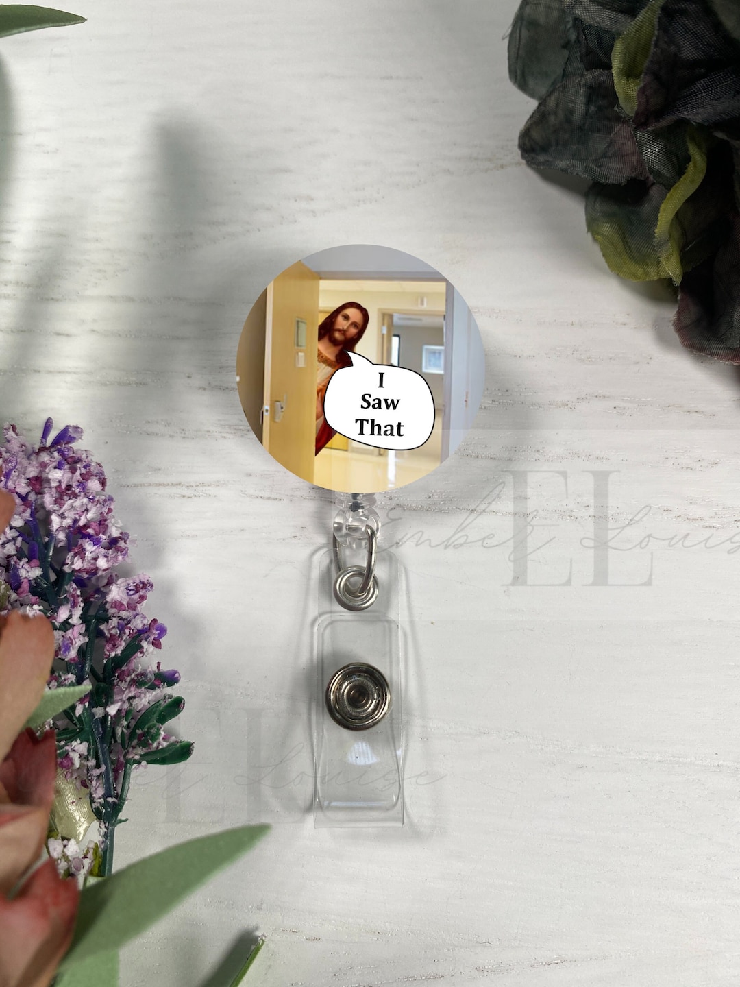Jesus I Saw That Funny Badge Reel ER Nurse Medical ID Badge Badge Reel ...