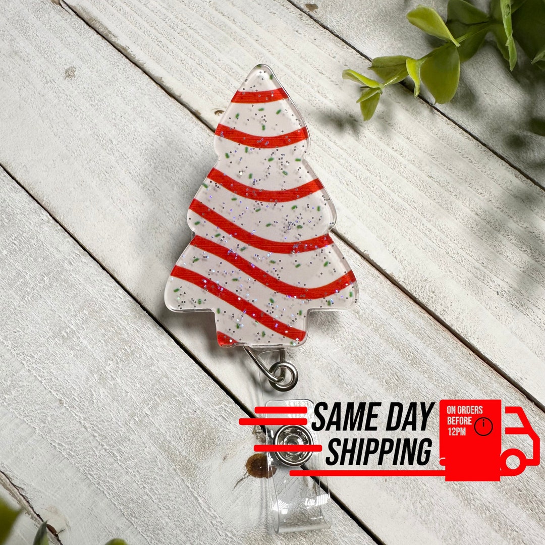 Christmas Tree Snack Cake Retractable Badge Reel ID Holder - Etsy