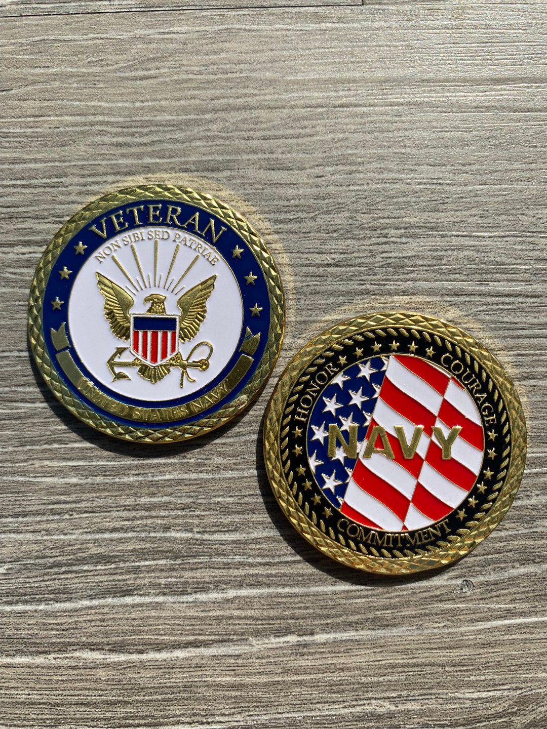 United States Navy Veteran Retired Challenge Coin - Etsy