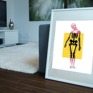 Female X-Ray Human Anatomy Abstract Digital Art Feminism | Etsy