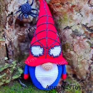Gnome Spider, Crochet Gnome Amigurumi Pattern, Hero Gnome, Crochet PDF ...