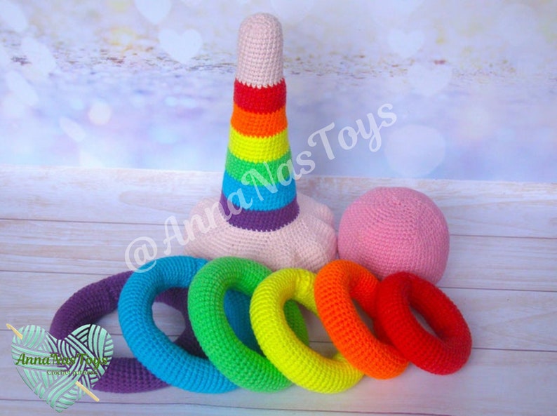 Crochet Amigurumi Stacking Rings Rainbow PDF Pattern | Etsy