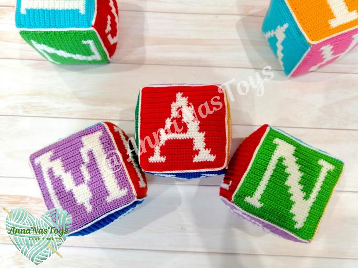 Alphabet Baby Blocks A to Z Crochet PDF Pattern english_us - Etsy