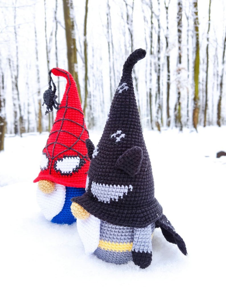 Gnome Spider and Gnome Bat Crochet Gnome Amigurumi Pattern - Etsy