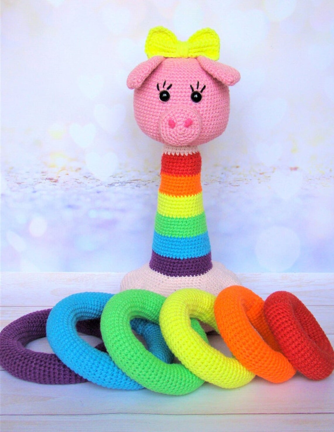Crochet Amigurumi Stacking Rings Rainbow Pig PDF Pattern - Etsy