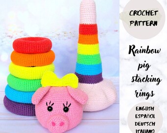 Crochet Amigurumi Stacking Rings Rainbow PDF Pattern | Etsy