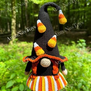 Gnome Candy Corn (girl), Amigurumi Pattern, Halloween Decor, Crochet ...
