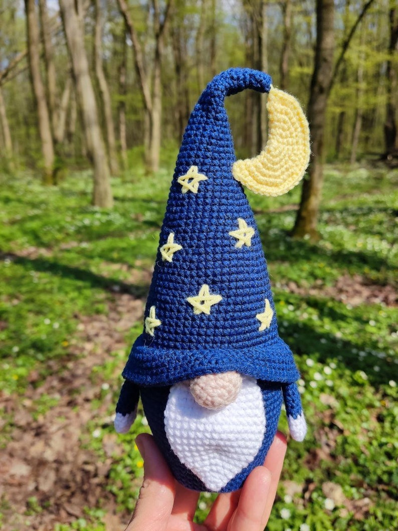 Gnome Moon Crochet Gnome Amigurumi Pattern Gnome With Moon - Etsy
