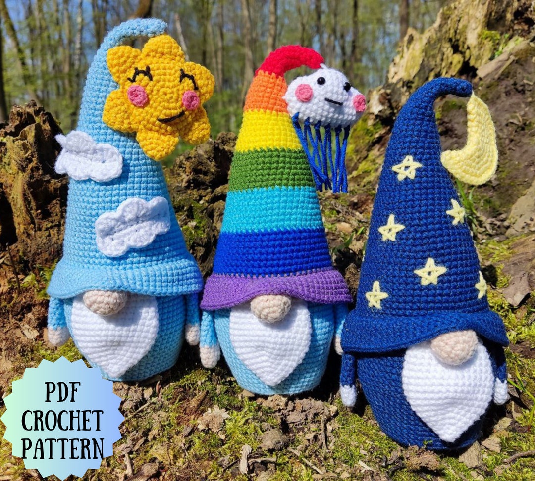 Gnome Sun Rainbow and Moon Crochet Gnome Amigurumi Pattern - Etsy