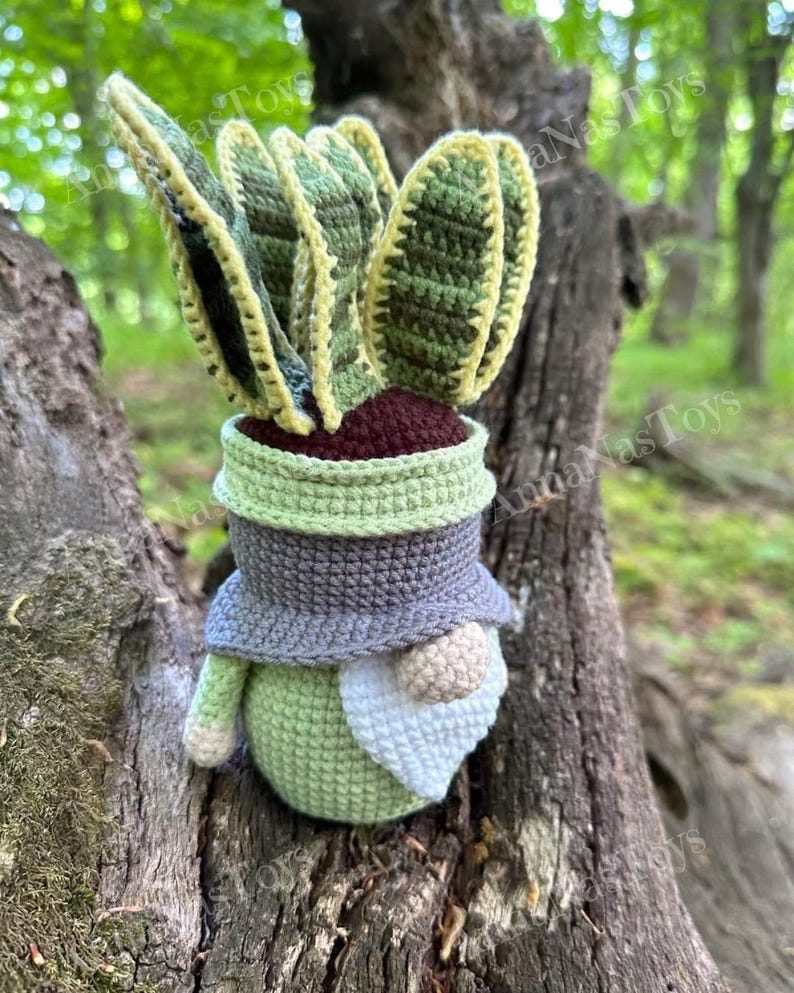 Gnome Succulent (sansevieria), Amigurumi Pattern, Crochet PDF Pattern ...