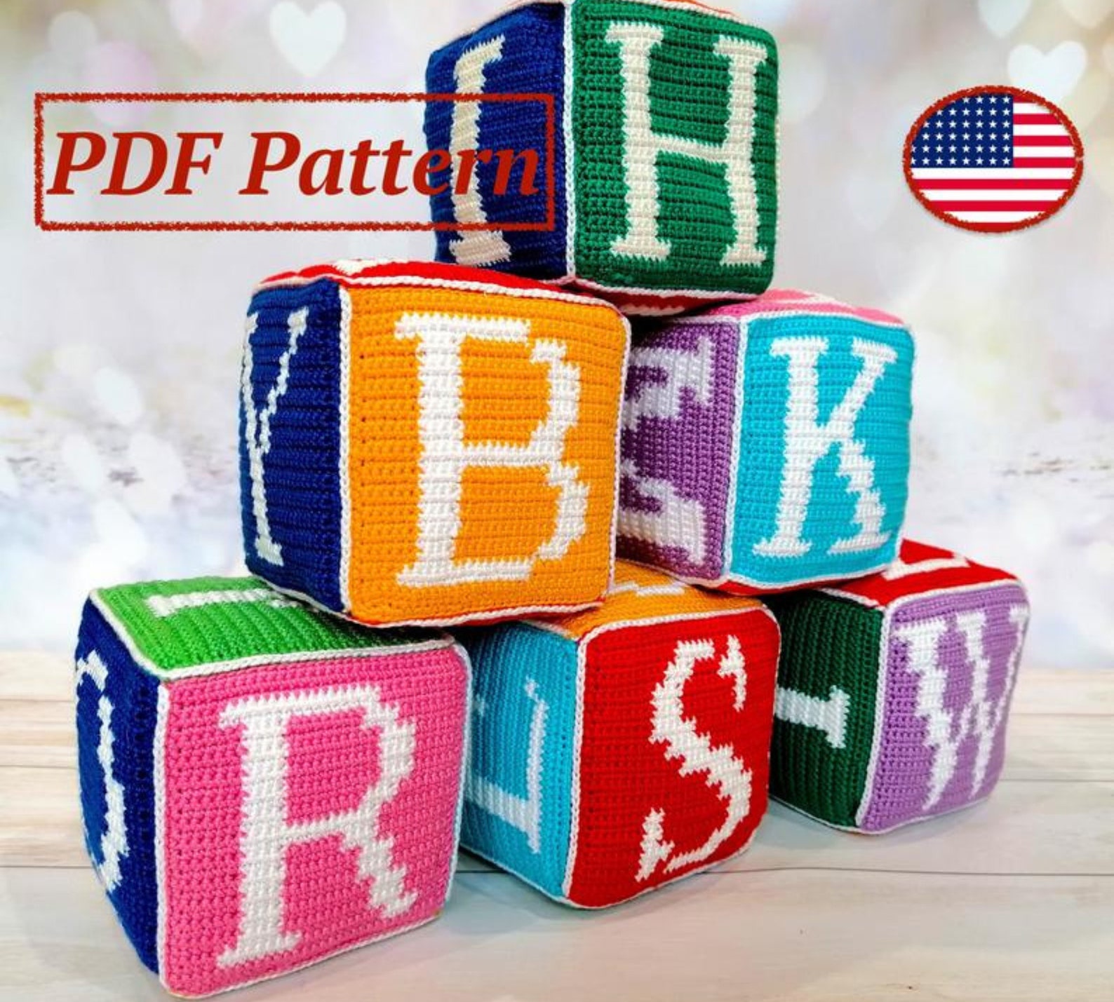 Alphabet Baby Blocks (A to Z) Crochet PDF Pattern (english_us Terms ...