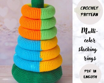 Crochet Amigurumi Stacking Rings Rainbow PDF Pattern | Etsy