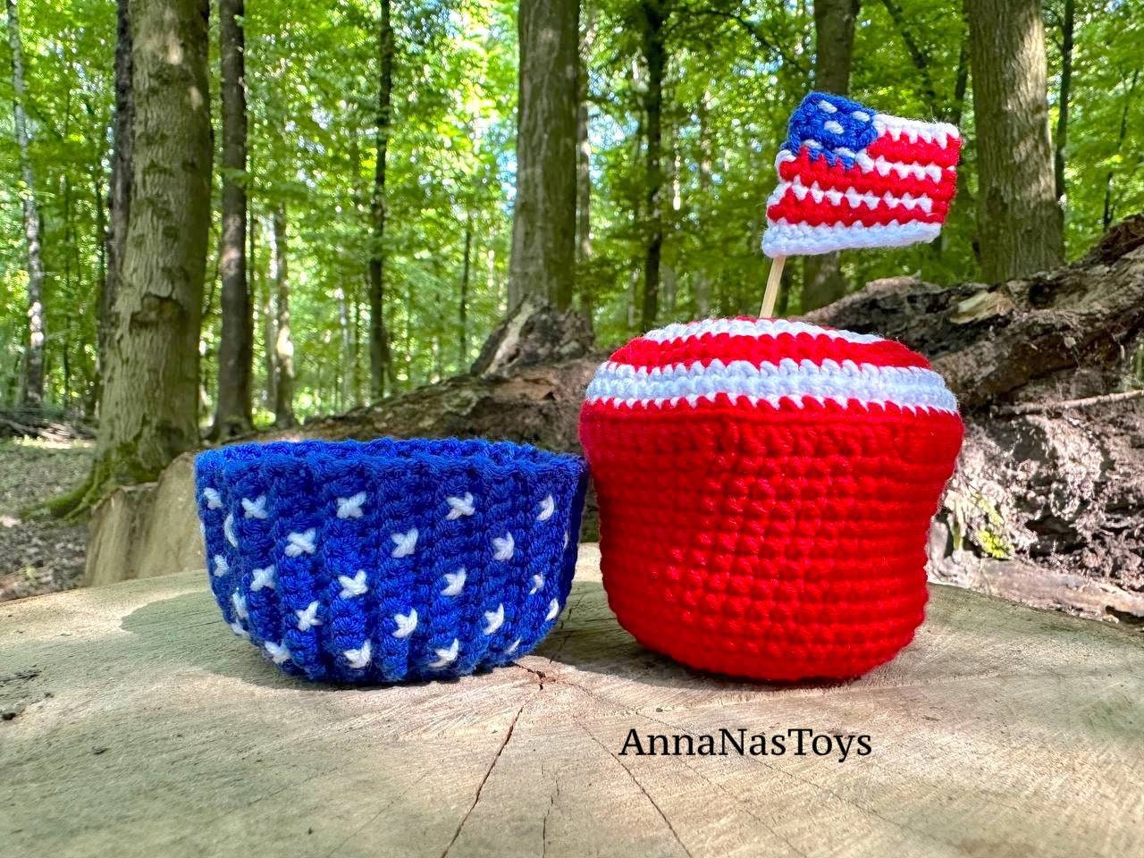 Cupcakes for US Independence Day Crochet Pattern - Independence Day ...