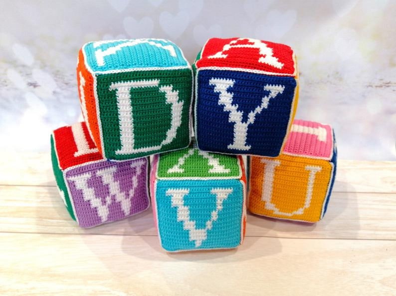 Alphabet Baby Blocks A to Z Crochet PDF Pattern english_us - Etsy