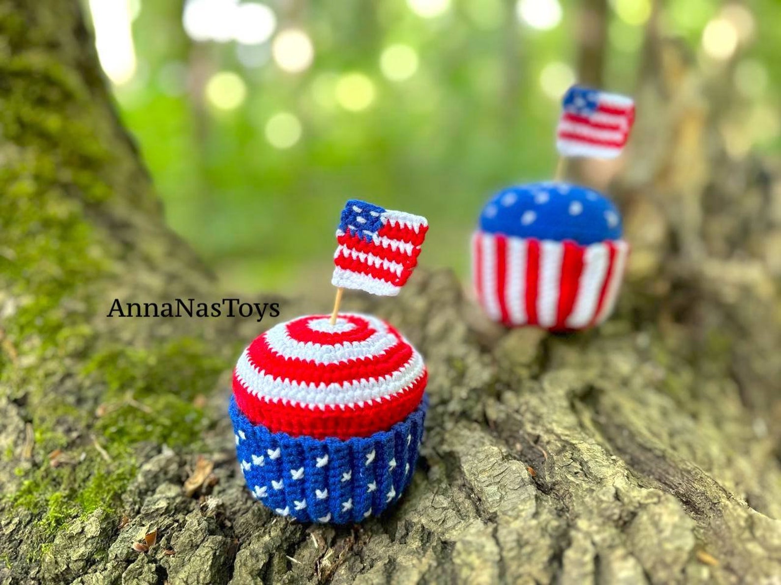Cupcakes for US Independence Day Crochet Pattern - Independence Day ...