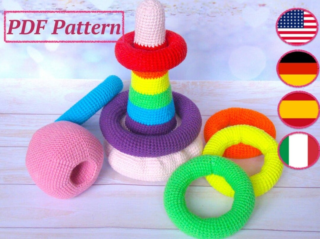 Crochet Amigurumi Stacking Rings Rainbow PDF Pattern - Etsy